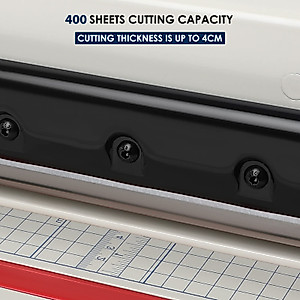 FAHKNS 17 Heavy Duty Guillotine Trimmer Paper Cutter,Cortadora de Papel 400 Sheets Paper Trimmer with Double Safety Protection Durable HSS Blade for Cutting Paper