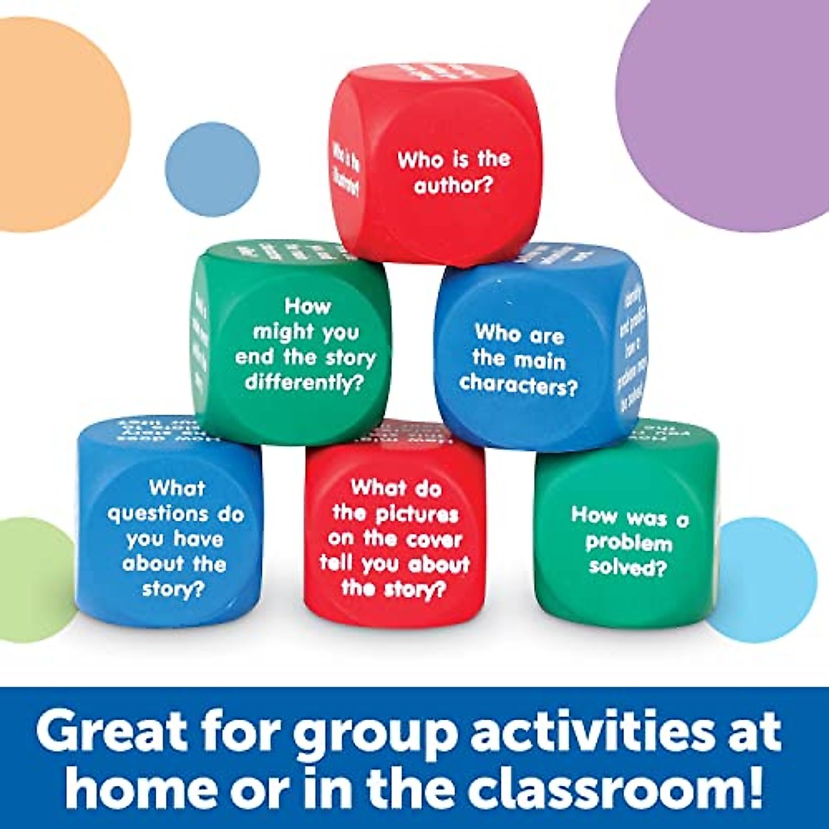 Learning Resources Reading Comprehension Cubes, 6 Colored Foam Cubes, Ages 6+, Multi-color, 1-5/8 L x 1-5/8 W in