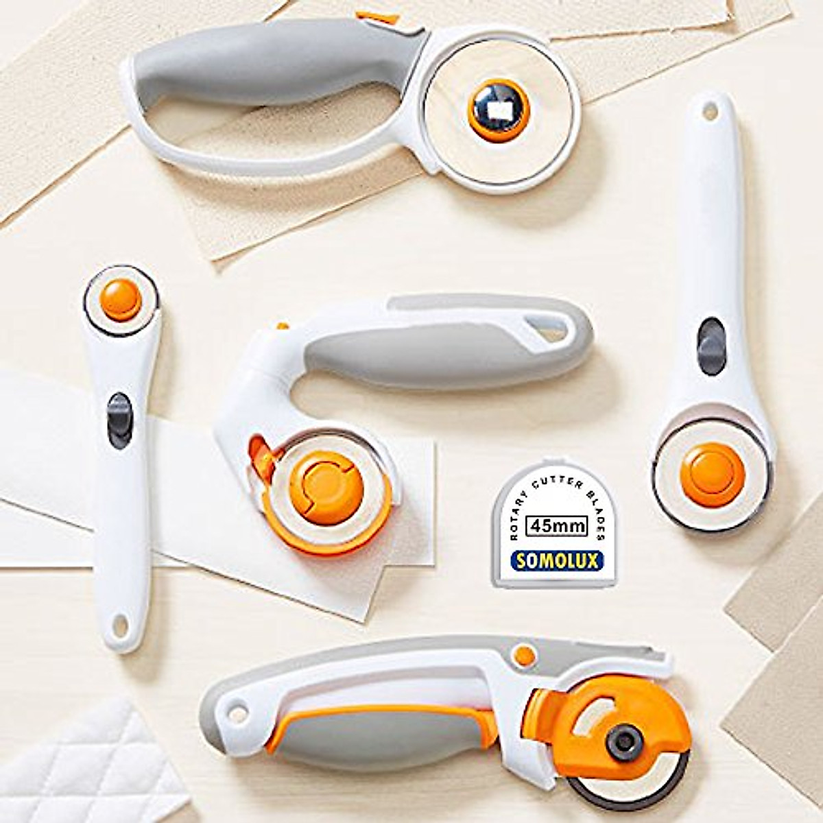 45mm Rotary Cutter and Trimmer Refill Blades for Fiskars by SOMOLUX, 10PCS Replace Blades for Quilting Scrapbooking Sewing Sharp and Durable …