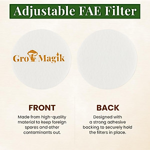 Gro Magik 3" Monotub Filter Discs, Fresh Air Exchange (FAE) Filter Pad Replacements Adhesive Patches for Mushroom Monotub and Fruiting Chamber, 12-Pack