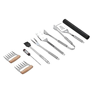 Garden kit 9Pcs Stainless Steel Grill Combination Set Portable BBQ Shovel Clamp Tools Set for Outdoor Camping