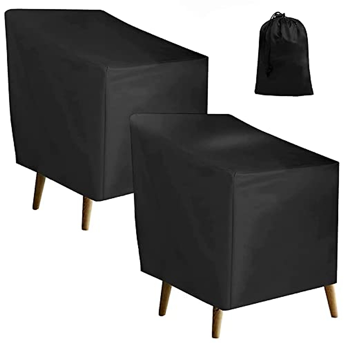 Takytao Patio Chair Covers 27" W x 31" D x 40" H Black for Outdoor Outside Lawn Garden Furniture Waterproof Cloth Covers for Rocking Chair Sofa Couch Deep Seat