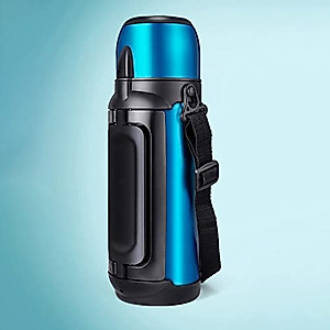 MMLLZEL Large Capacity Stainless Steel Thermos Outdoor Travel Sports Personality Hot Water Cup Portable Insulation Vacuum (Color : D, Size : 1.5L)