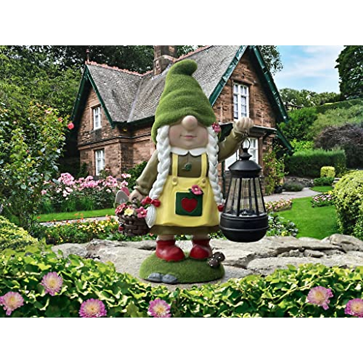 Gnomes Garden Gnomes Lady - Garden Sculptures & Statues Solar Female Garden Gnomes Outdoor Funny Knomes - Funny Garden Gnome Gifts Lights - Garden Gifts Gnomes Decor Gnomes Garden Decorations (13in)