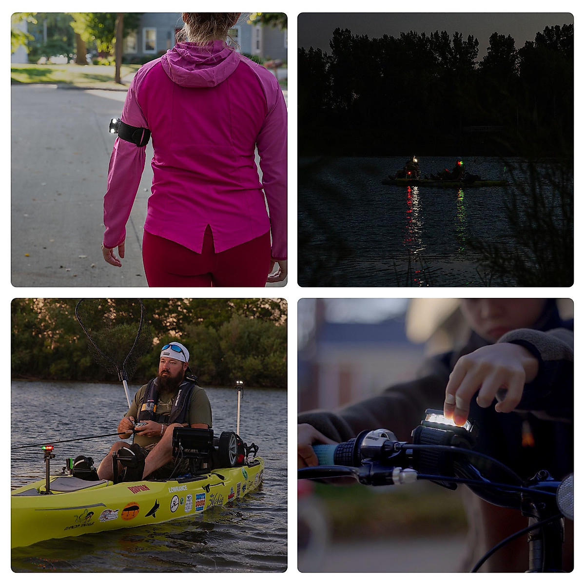 Guardian Angel Micro Series Safety Lights (All White Front & Red Rear) - Rechargeable, Magnetic & Hands-Free Wearable LED Flashlight for Dog Walking, Running, Cycling, Hiking, Camping, Fishing & More