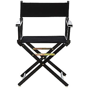 Casual Home Director's Chair ,Black Frame/Black Canvas,18" - Classic Height