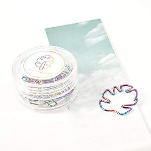 NUOBESTY Colorful Paperclips Monstera Shape Paper Clips Bookmark Clips for Office School Company for Students Adults 8pcs