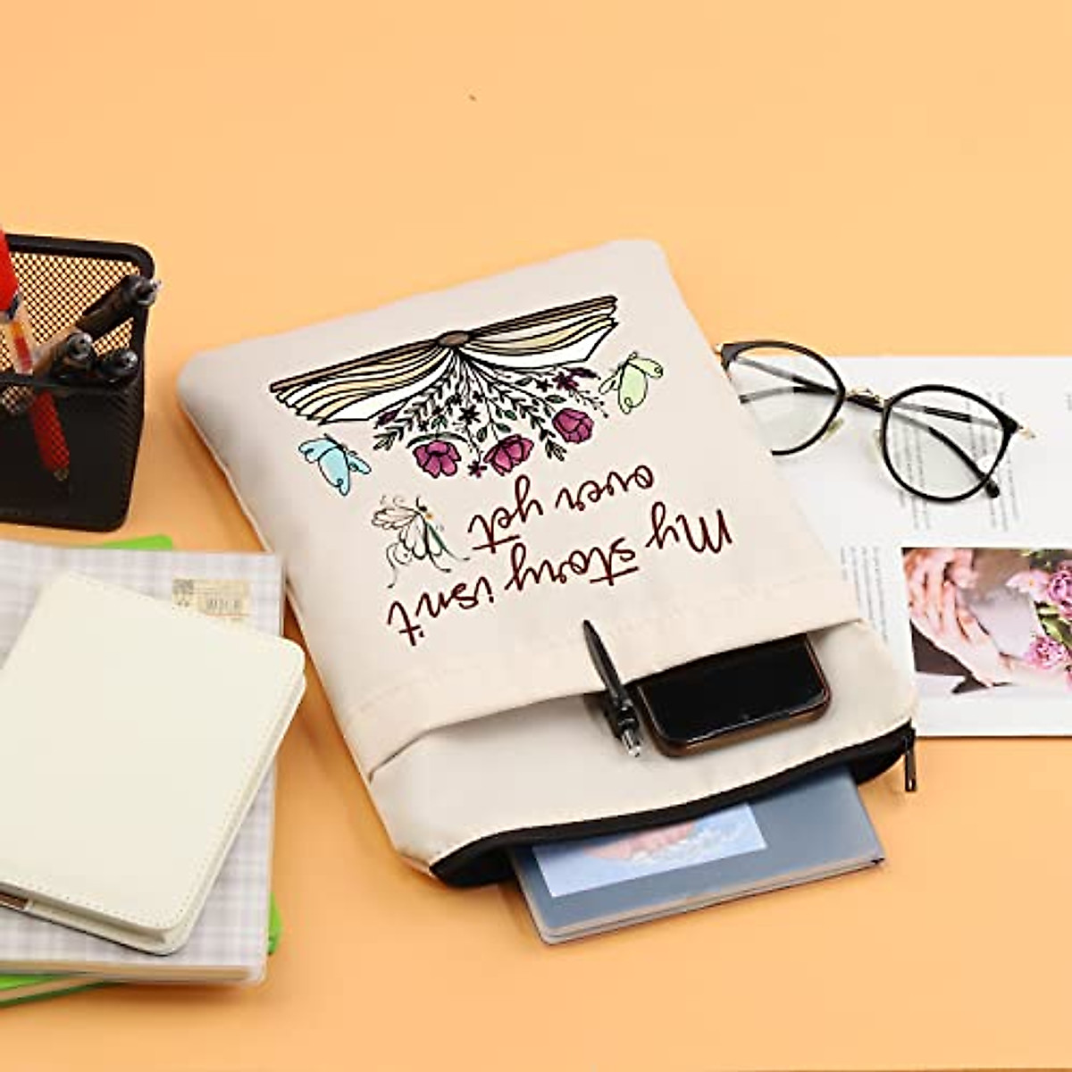 VAMSII Semicolon Book Sleeve My story isn't over yet Fighter Warrior Semicolon book sleeve(My story isn't over yet)