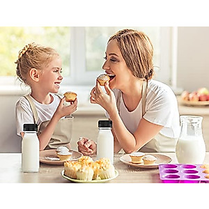 Hulless 3 Pcs 8 Ounce Plastic Juice Bottle Drink Containers Juicing Bottles with Black Lids, Suitable for Juice, Smoothies, Milk and Homemade Beverages