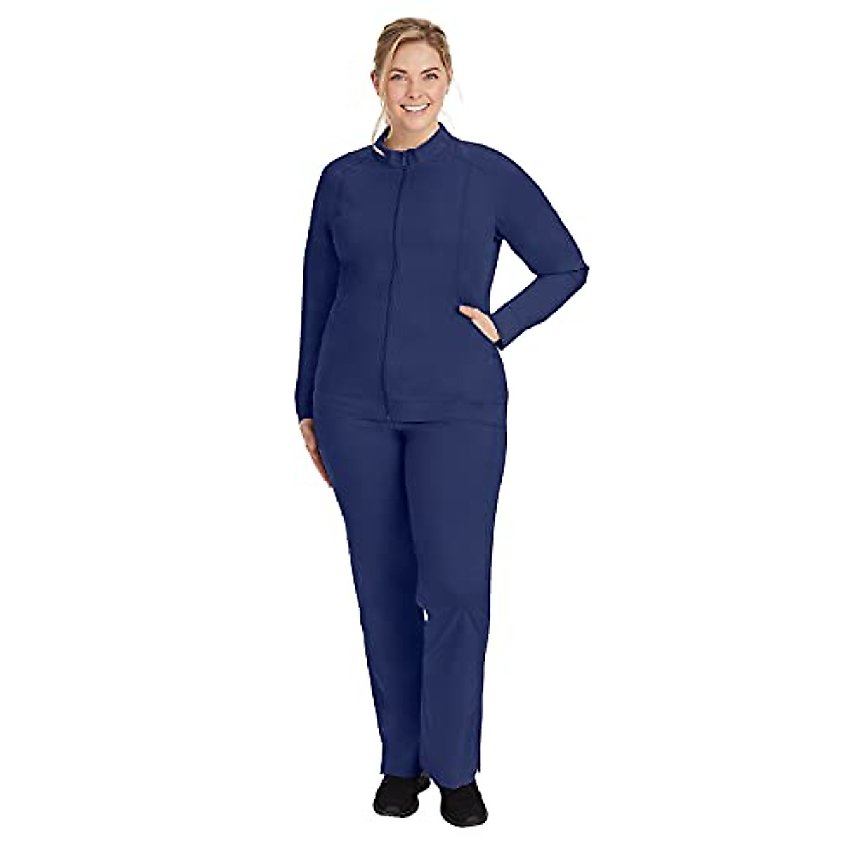 Healing Hands Scrub Jacket for Women 2 Pocket Purple Label Scrubs 5038 Dakota Zip up Womens Jacket Navy L