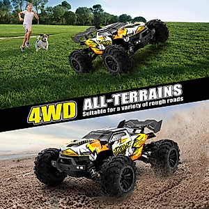 Mukola Brushless RC Cars for Adults Boys, Max 75 KPH Fast RC Truck, 4WD All Terrain Remote Control Car with 60 Min Runtime, 1:16 Offroad RC Monster Truck with Metal Parts & 3 Batteries
