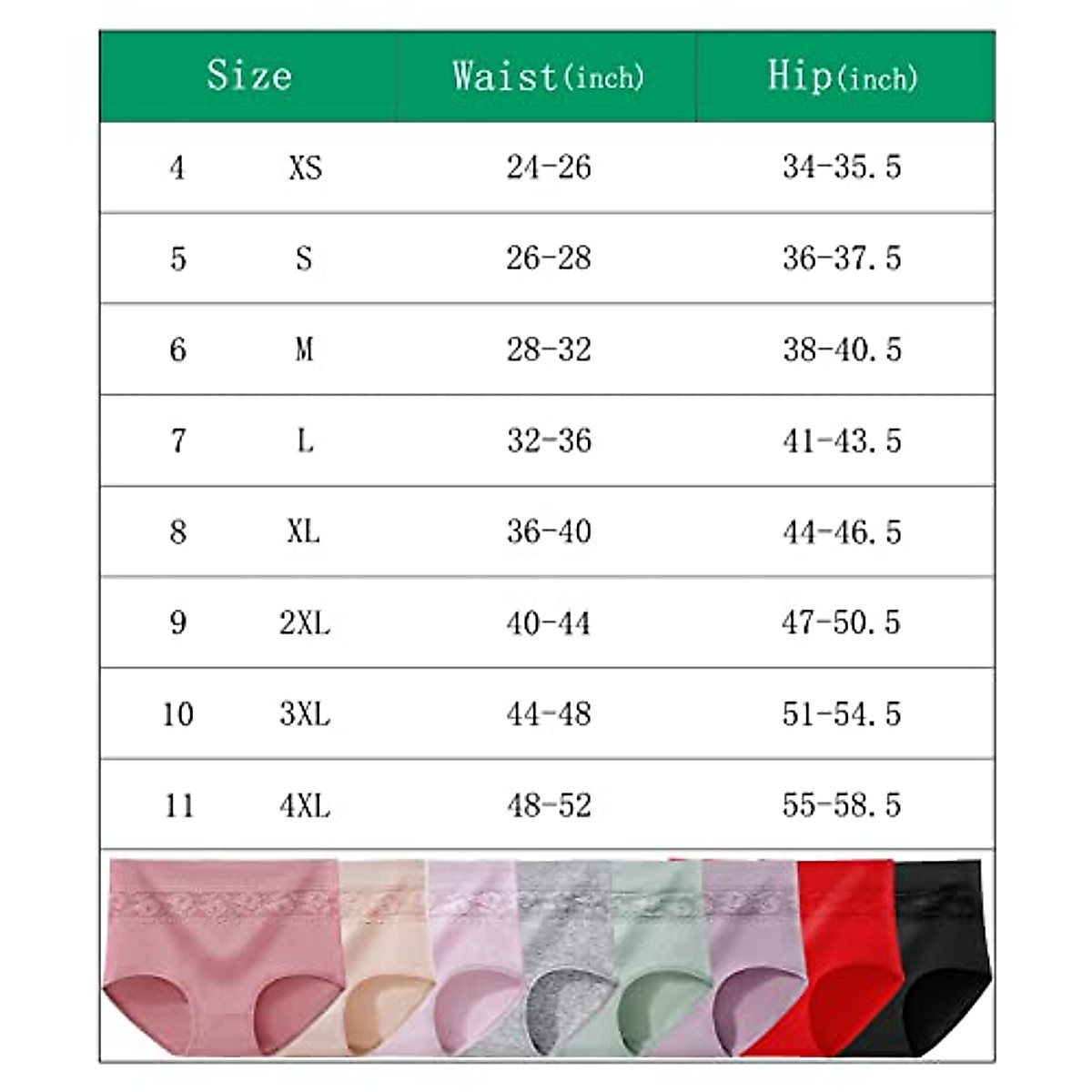 Xaanelr Women's Underwear Cotton High Waisted Full Coverage Briefs Soft Breathable Panties Multipack (Medium, Multi - a01-8 Pack)