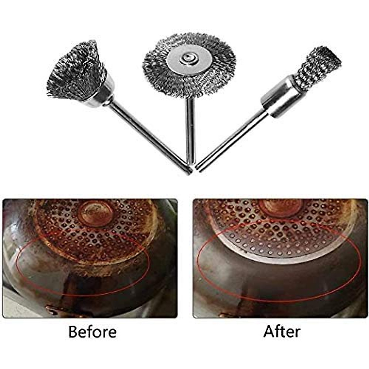60 Pcs Wire Brushes Set Steel Wire Wheels Pen Brushes Set Kit Accessories for Dremel Rotary Tool (60PCS)