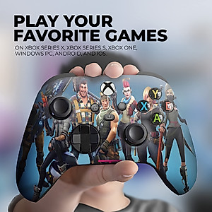 DreamController Fortnight Blue Custom X-box Controller Wireless compatible with X-box One/X-box Series X/S Proudly Customized in USA with Permanent HYDRO-DIP Printing (NOT JUST A SKIN)