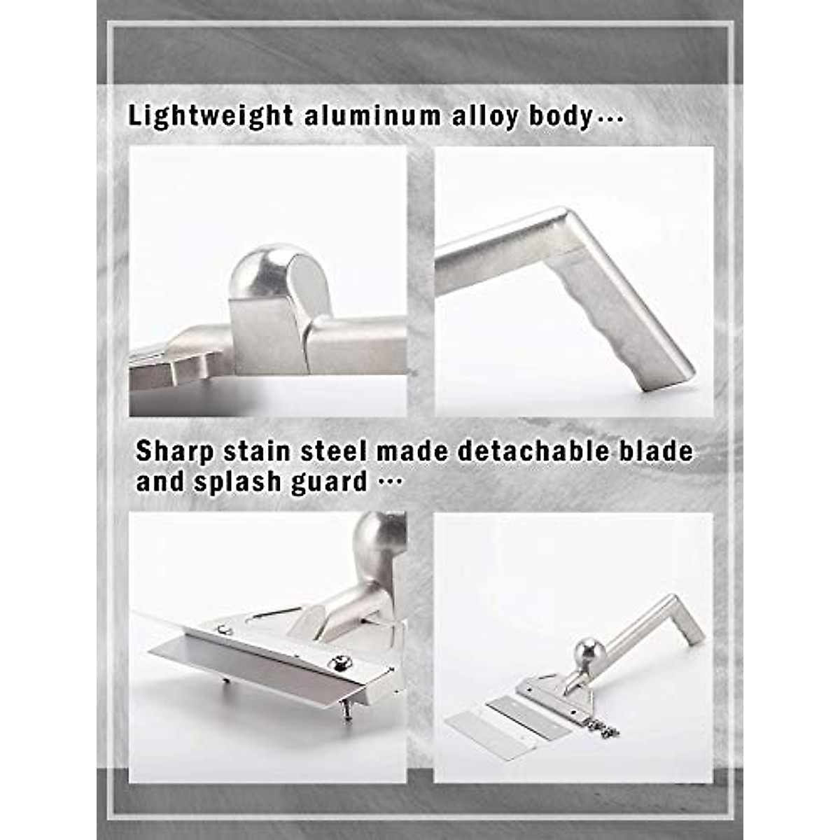 WITBASS Grill Scraper, Heavy Duty Aluminum Die-Cast Extra Large Griddle Scraper Set with Blades Flat Top Grill Accessories Griddle Cleaning Kit (16''*6'' Grill Scraper)