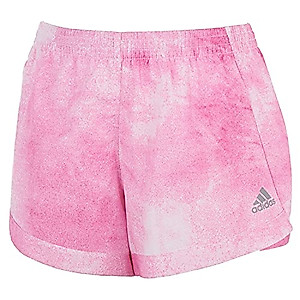 adidas Girls' Printed Woven Shorts, Screaming Pink, 6X