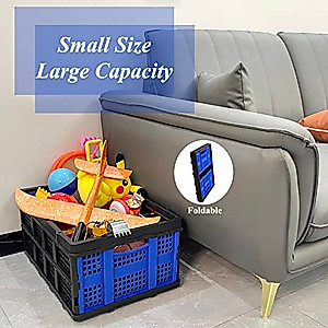 49L Collapsible Plastic Storage Basket, Foldable Storage Bin Organizer, Stackable Folding Crate for Farm Home Office(1 Pack)