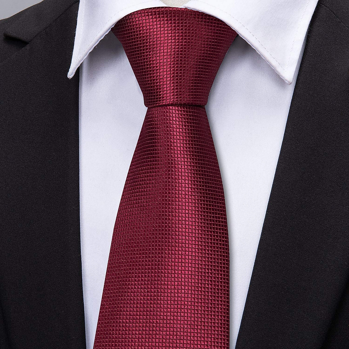 Barry.Wang 8PCS Men Necktie Set Solid Plaid Multicolor Silk Tie Formal Business Wedding Party Christmas Festival