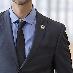 10 Pack Round American Flag Pin- Pround to Be An American Pin, Gold US Flag Lapel Pin for Memorial Day, Flag Day, Independence Day, Veterans Day