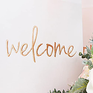 Crisky Reuseable Whtie Rose Gold Welcome Bags for Wedding Birthday Party, 25 Counts Medium Size Eco-Friendly Non-Woven Guest Gift Bags, 11x4x9 Inches