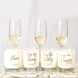 LUNA CANDLE CO. Natural Soy Vanilla Jar Candle, Elegant 11oz. Glass, Slow Burn Up to 110 Hours of Burn Time, Low Smoke, Fresh and Sweet Aromatherapy, Spa- Come On, Get Happy