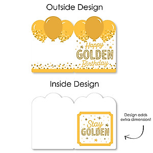 Big Dot of Happiness Golden Birthday - Happy Birthday Giant Greeting Card - Big Shaped Jumborific Card - 16.5 x 22 inches