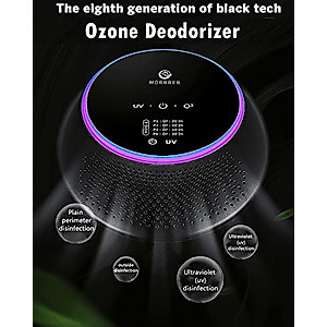 Morrrer Ozone Machine Odor Removal for Home & Pets, Portable Generator with 10,000mAh Battery, Eliminator Home, Smoke , Room Deodorizer Closet, Toilet