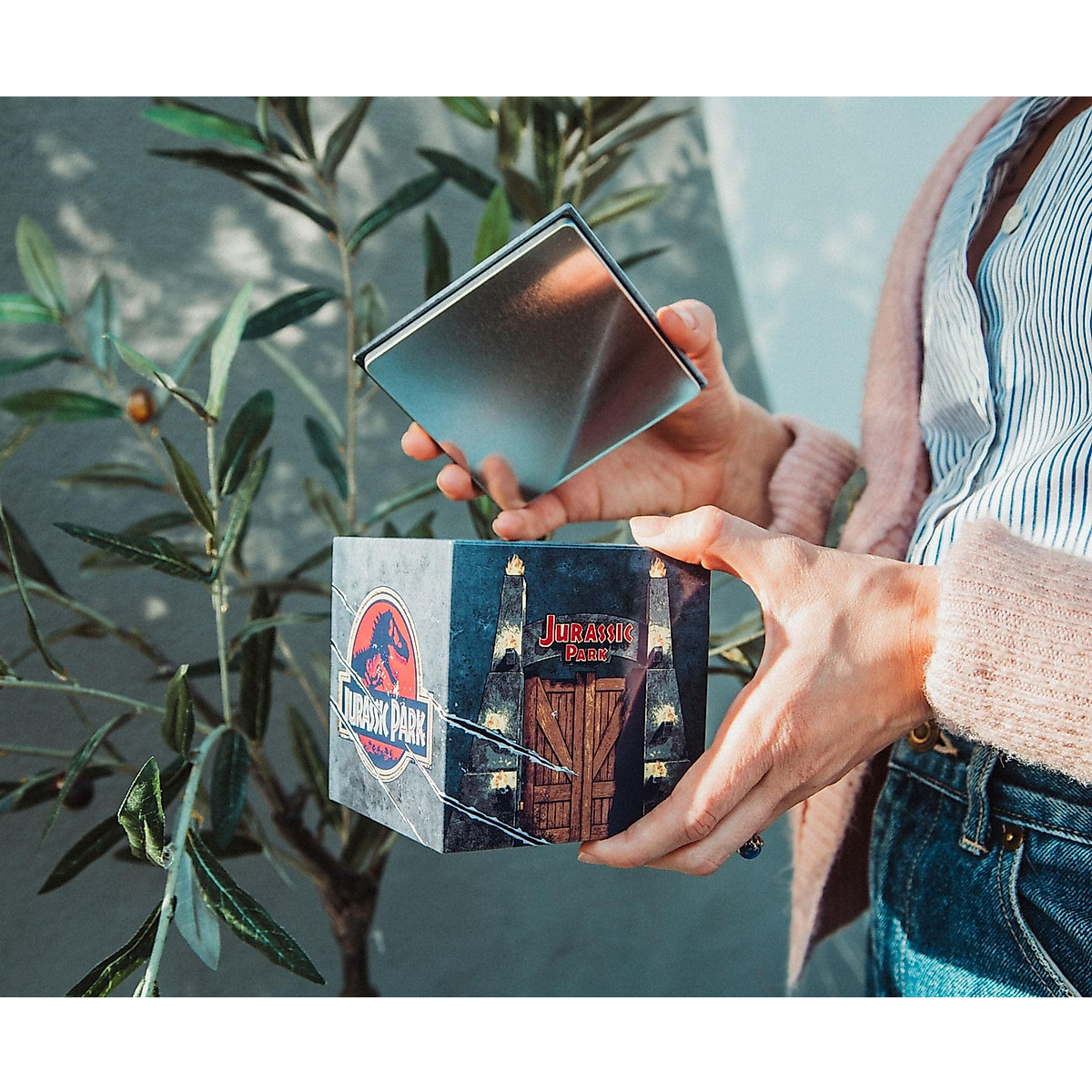 Jurassic Park Tin Storage Box Cube Organizer With Lid | 4 Inches