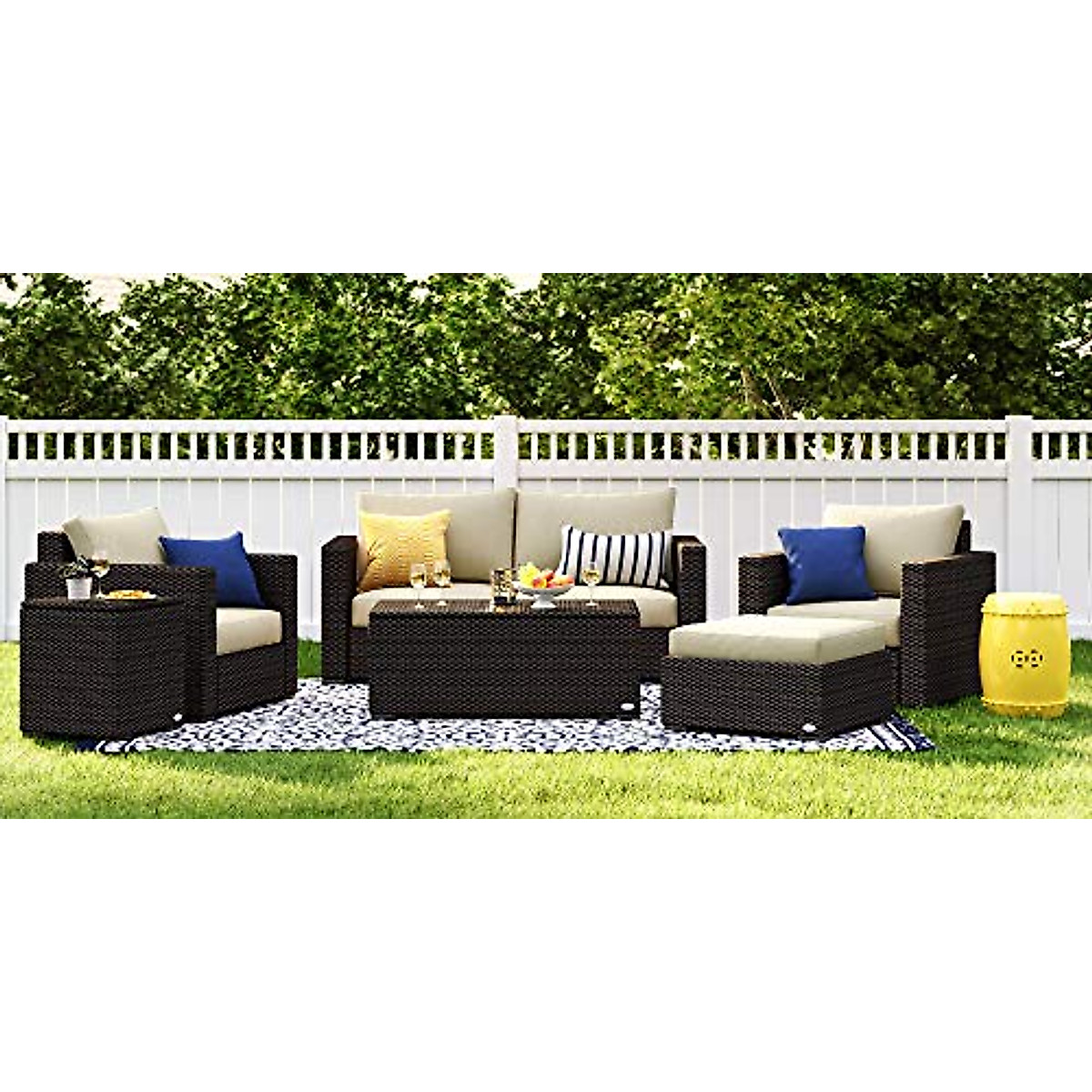 Serta Laguna Resin Outdoor Patio Furniture Collection, Sofa, Brown Wicker