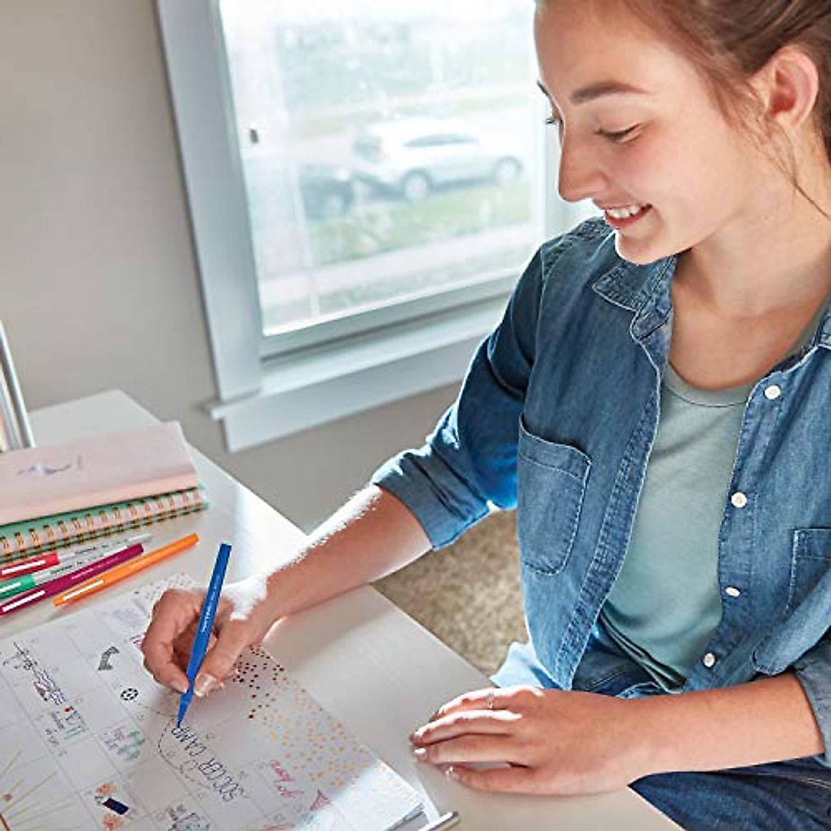 Paper Mate Flair Felt Tip Pens | Medium Point (0.7mm) | Assorted Tropical Vacation Colours | 16 Count Pouch