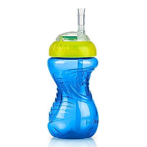 Nuby 3 Piece Girl No-Spill Cup with Flex Straw, 10 Ounce