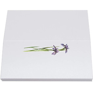 Wispy Purple Iris Flowers Place Cards, Set of 25, Pre-cut and Scored - Wedding, Party, Dinner, and Special Events - Made in the USA