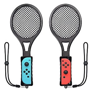 Switch Tennis Racket for Mario Tennis Aces, Twin Pack Nintendo Switch Joy-Con Controller for Tennis World Tour Game Accessories, Realistic Experience as Gifts for Kids and Adults