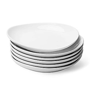 Sweese White Small Dessert Plates 7.8 Inch - Porcelain Appetizer Salad Plate Set of 6 - Dishwasher, Microwave, Oven Safe, Smooth Glaze, Scratch Resistant