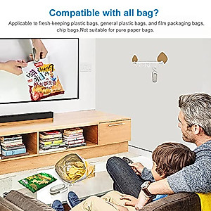 2-in-1 Bag Sealer, longzon Mini Handheld Vacuum Portable Sealer with Hook, Chip Snack Plastic Bag Heat Sealer and Cutter, Resealer Machine Keep Food Fresh, Quenta Sellador De Bolsas,Powerful Batteries