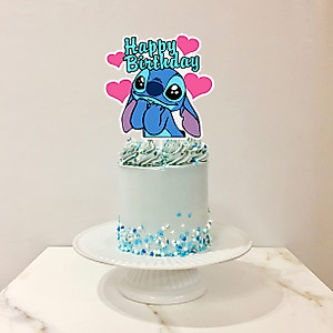 Stitch Birthday Cake Topper for Stitch Birthday Party Decorations, Lilo and Stitch Birthday Party Supplies