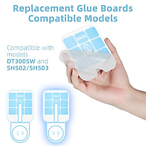 20 Pack Trap Refill Compatible with Saferr Home Fly Trap Refill,Applicable to SH502、SH503、23005-06 and DT3005W、DT3005W-DS3,Indoor Fly Trap Plug-in Insect Trap Replacement Mosquito Sticky Glue Boards