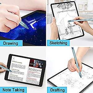 Active Stylus Pens for Touch Screens,1.5mm Fine Point Rechargeable Digital Pencil Capacitive Pen Fine Point Stylist Pen Pencil Compatible with i-Phone i-Pad and Other Tablets (Blue)