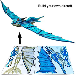 FLYCOLOR Rc Paper Airplane 2.4Ghz 3 Channel Remote Control,DIY RC Aircraft Plane,Ready to Fly with 10 Paper Airplane Templates for Beginners and Hobbyists(Dragon Kit)