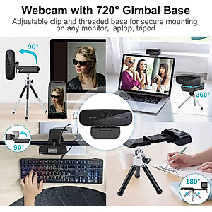 Spedal 1080P 60fps Webcam with Dual Microphone, AutoFocus, Software Included, Ultra HD Streaming Web Camera, USB Computer Camera for Gaming/Online Teaching/Video Calling/Zoom/Skype
