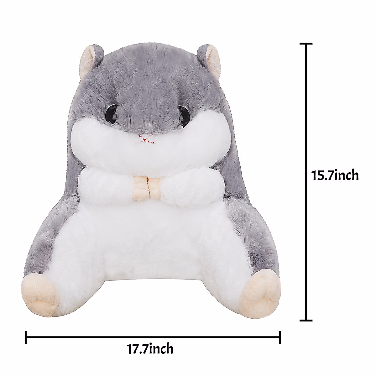 Lovely Plush Hamster Design Back Cushion Thick Cozy Padded Sofa Chair Cushion Home Office Backrest Back Support Pillow Lumbar Pad Dorm Bed Decor