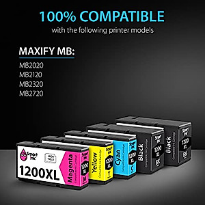 Smart Ink Compatible Ink Cartridge Replacement for Canon 1200 XL PGI 1200XL to use with MB2720 MB2020 MB2320 MB2120 Printers (2BK & C/M/Y 5 Pack Combo)