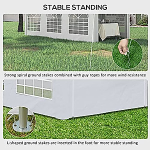 Outsunny 19.7' x 9.7' Heavy Duty Party Tent & Carport with Removable Sidewalls and Double Doors, Large Canopy Tent, Sun Shade Shelter, for Parties, Wedding, Outdoor Events, BBQ, White