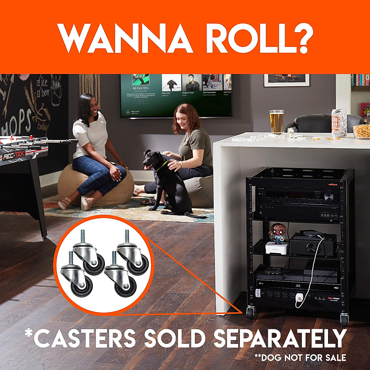 ECHOGEAR 20U Open Frame Rack for Servers & AV Gear - Wall Mountable Design Includes 2X Vented Shelves, 25x Rack Mounting Screws, 4X Leveling Feet, 4X Shelf Stops, & 2X Securement Straps