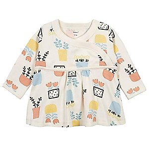 Gerber Baby Girls 3-Piece Shirt, Footed Pant, and Cap Set, Yellow/Ivory, Newborn