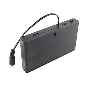 ITROLLE 8 x AA Battery Holder 8x1.5V 12V Black Battery Case Box with DC 5.5x2.1mm Male Connector and ON/Off Switch