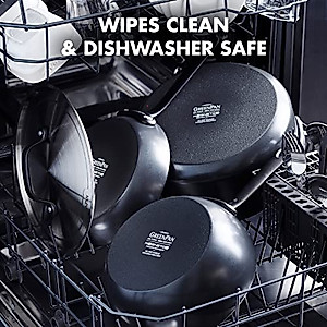 GreenPan Craft Cookware Hard Anodized Healthy Ceramic Nonstick 11” Wok Pan, Cast Stainless Steel Handles, Scratch-Resistant, Induction Safe, Dishwasher and Oven Safe, PFAS-Free, Black