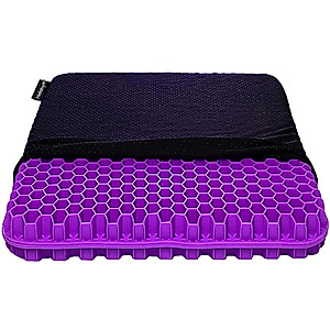 Gel Seat Cushion, Egg Seat Cushion for Tailbone, Back, Sciatica Pain Relief - Gel Enhanced Seat Cushion Chair Pads with Non-Slip Cover for Office Home Chair Car Seat Wheelchair (Standard, Violet)