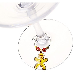 Juvale 12 Piece Christmas Wine Glass Charms, Holiday Drink Markers Set (2 Inches)