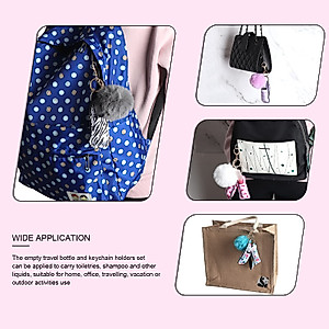 Manste 60Pcs Chapstick Holder Keychain Bulk,Travel Bottles with Keychain、Lipstick Holder Keychain、Fluffy Ball Keychain、Keychain Wristlet Lanyards、Colorful Pom Poms Keychains、Pompoms Keyring